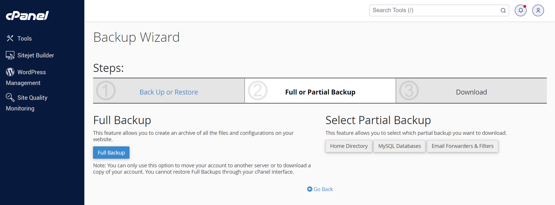 Cpanel дээр өөрийн backup авах - Мэдлэгийн сан - Mobinet LLC
